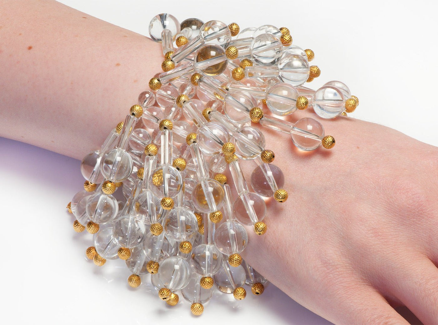 18K Yellow Gold Crystal Bead Bracelet
