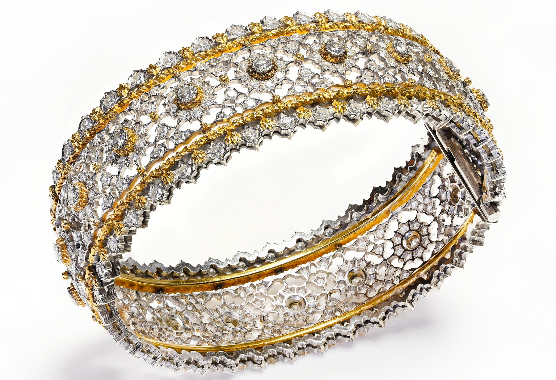 Buccellati 18K Gold Diamond Bangle Bracelet