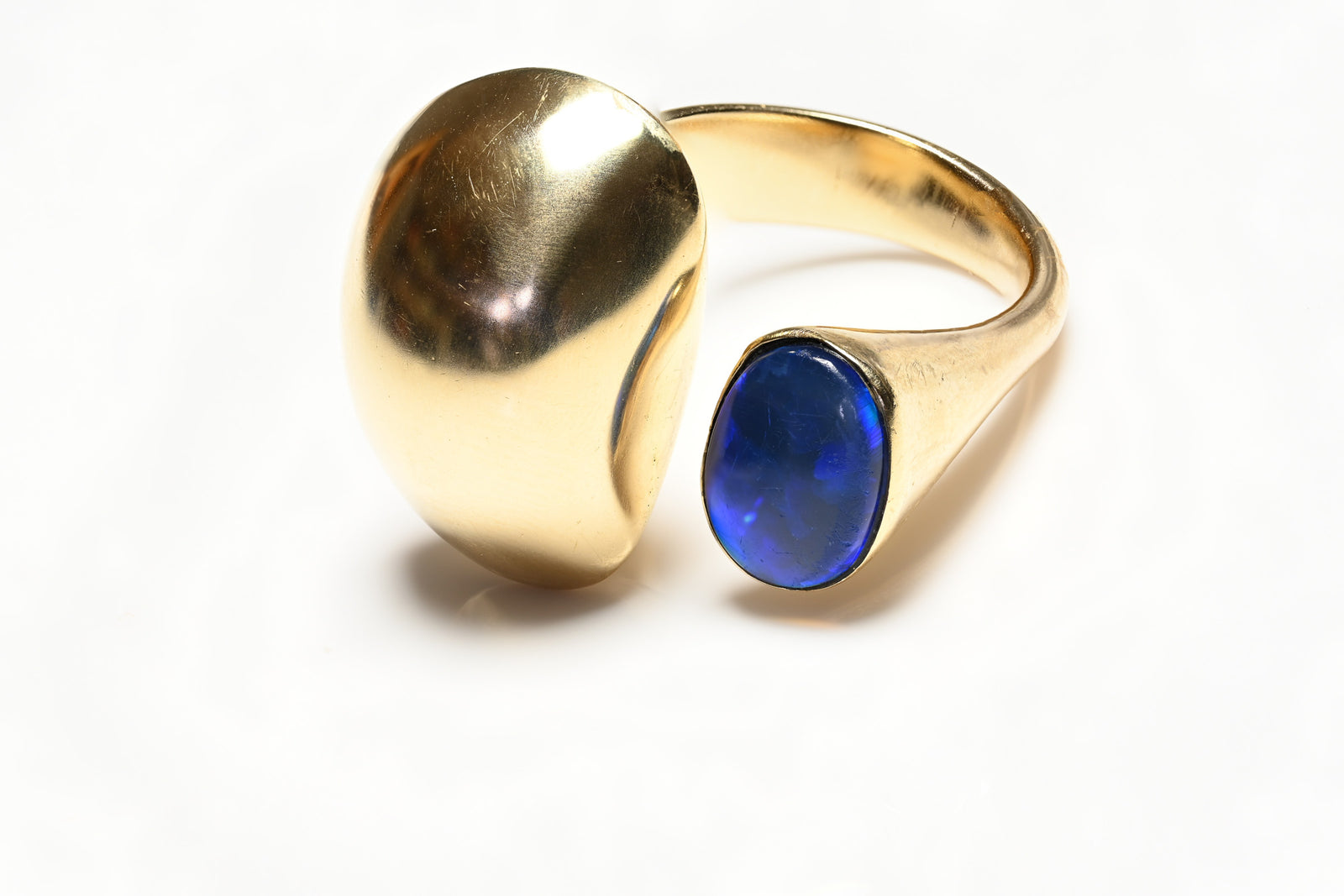 Ole Lynggaard Modernist Gold Black Opal Ring