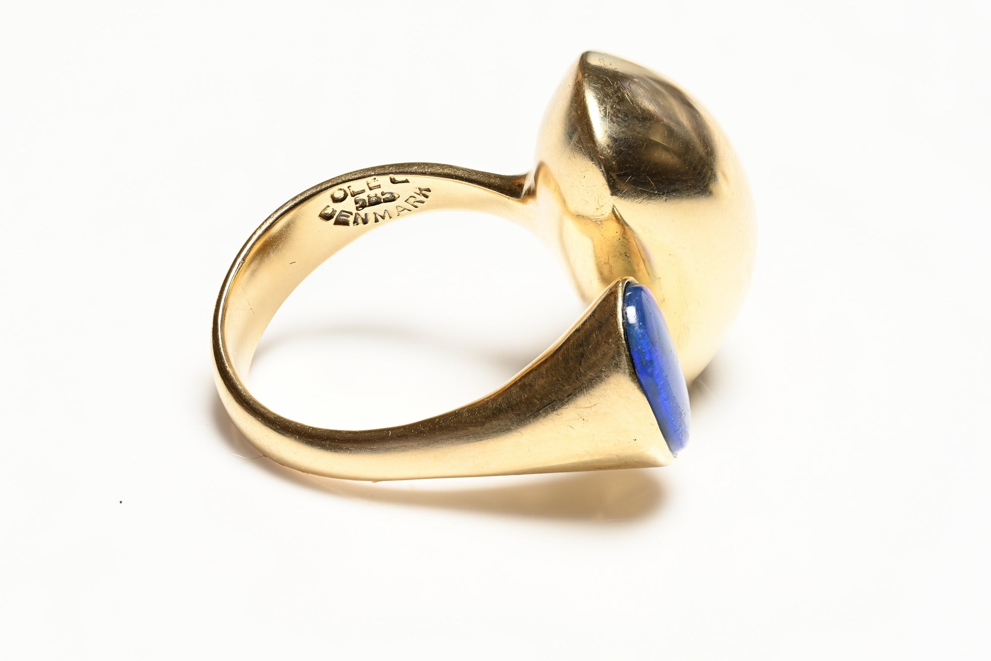 Ole Lynggaard Modernist Gold Black Opal Ring