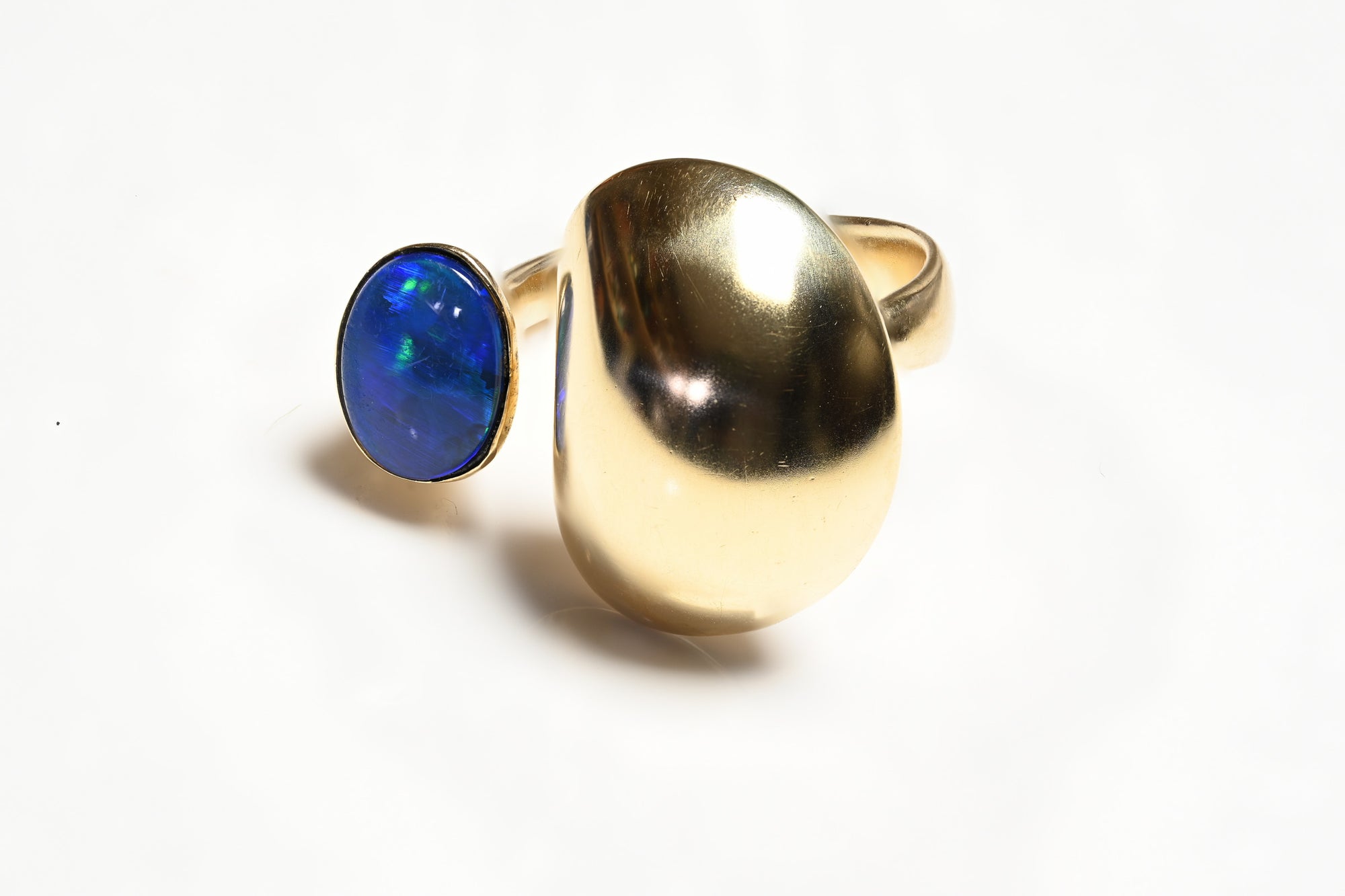 Ole Lynggaard Modernist Gold Black Opal Ring
