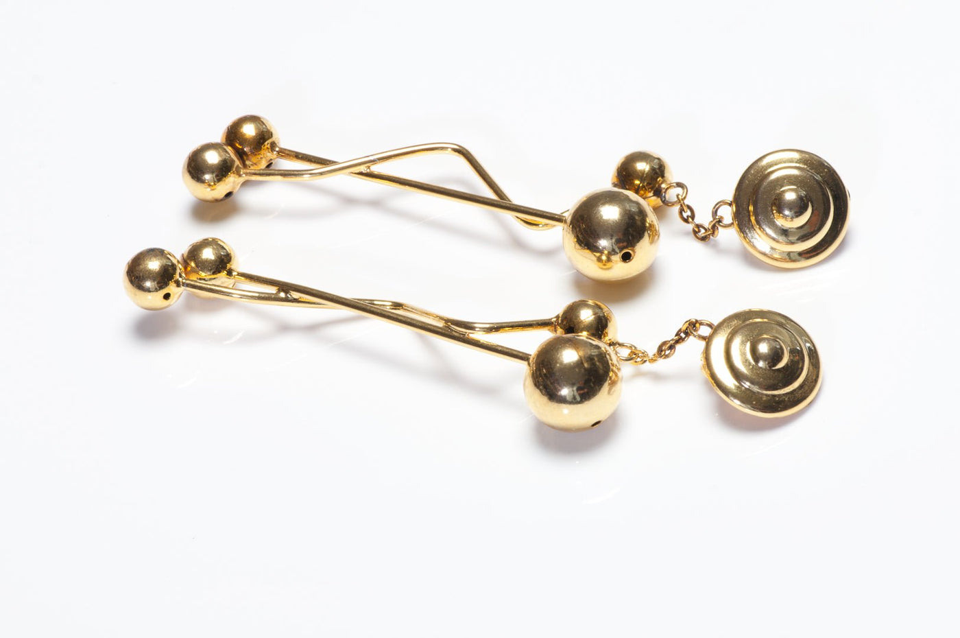 Adrenaline Paris Gold Plated Geometric Shoulder Dusters Earrings