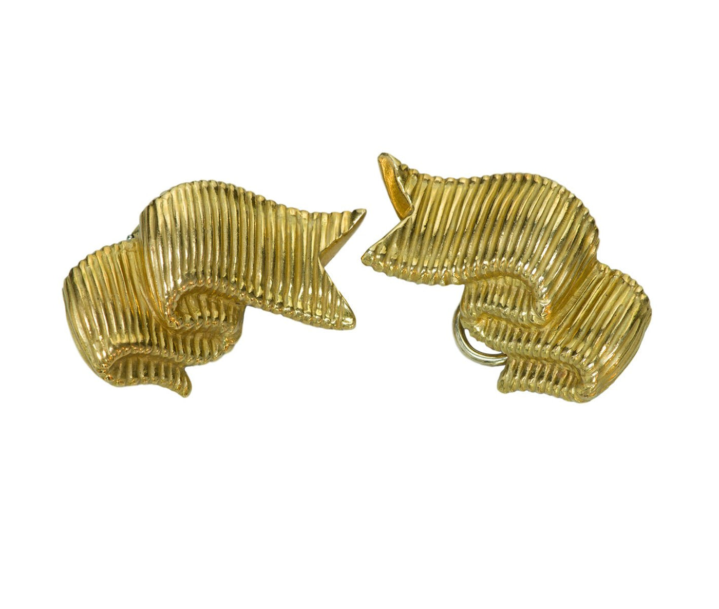 Angela Cummings 18K Gold Ribbon Earrings