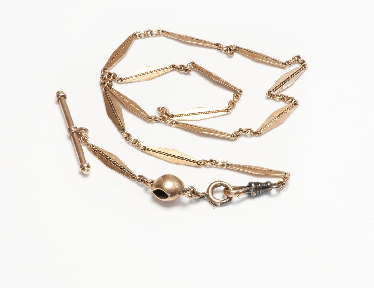 Antique 14K Yellow Gold Mens Watch Chain Fob