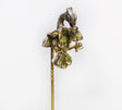 Antique 19th Century Chrysolite Silver Toped Gold Falcon Stick Pin