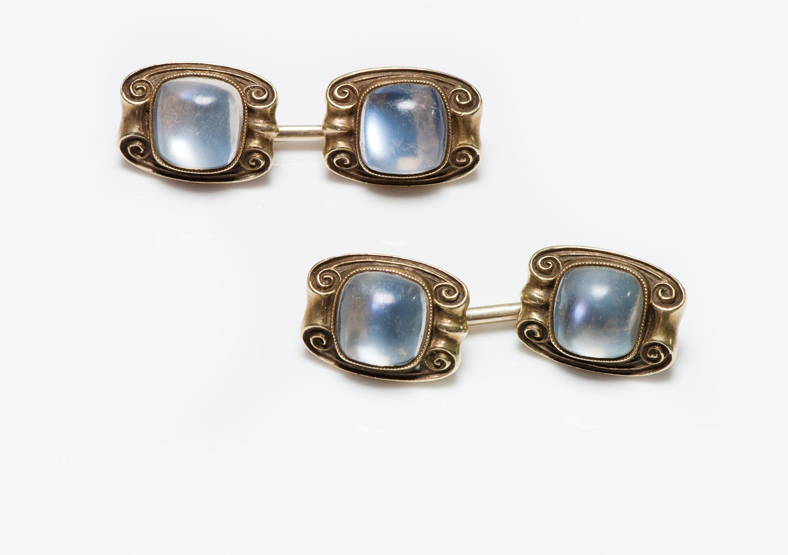 Antique Art Nouveau Gold Moonstone Cufflinks