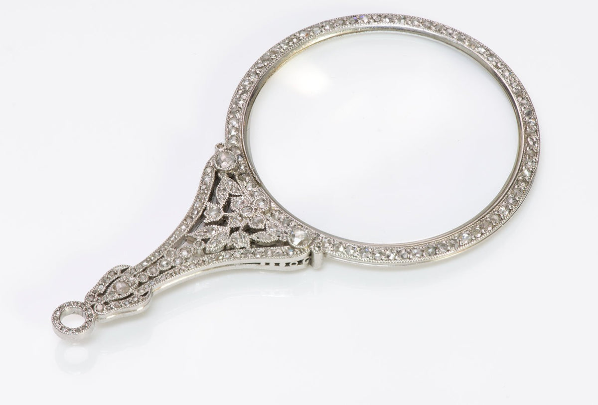 Antique Edwardian Platinum Diamond Quizzing Glass