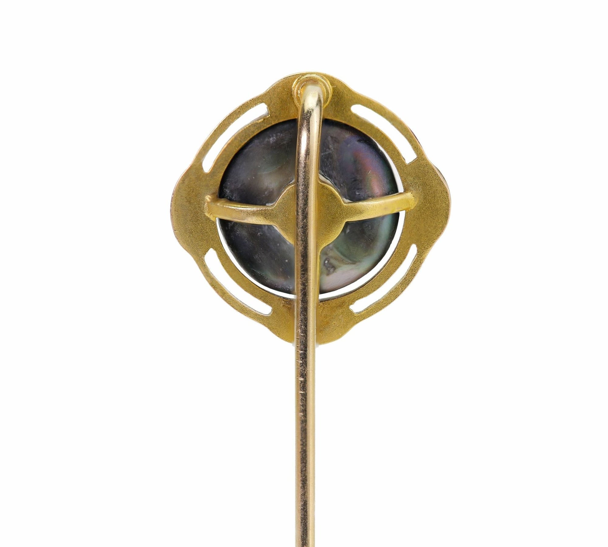 Antique Gold Abalone Pearl Stick Pin