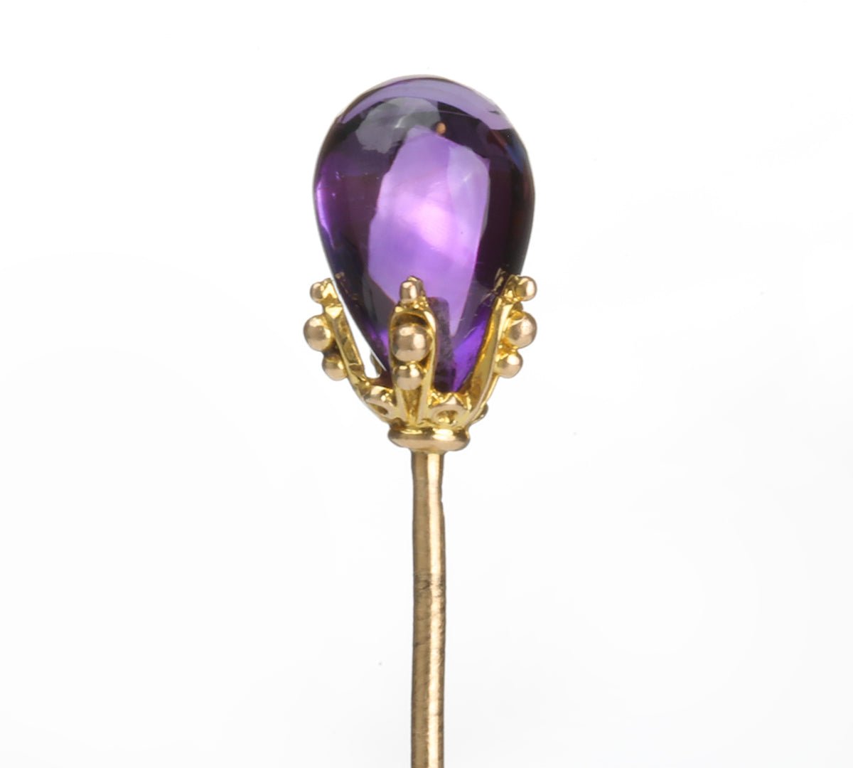 Antique Gold Amethyst Stick Pin