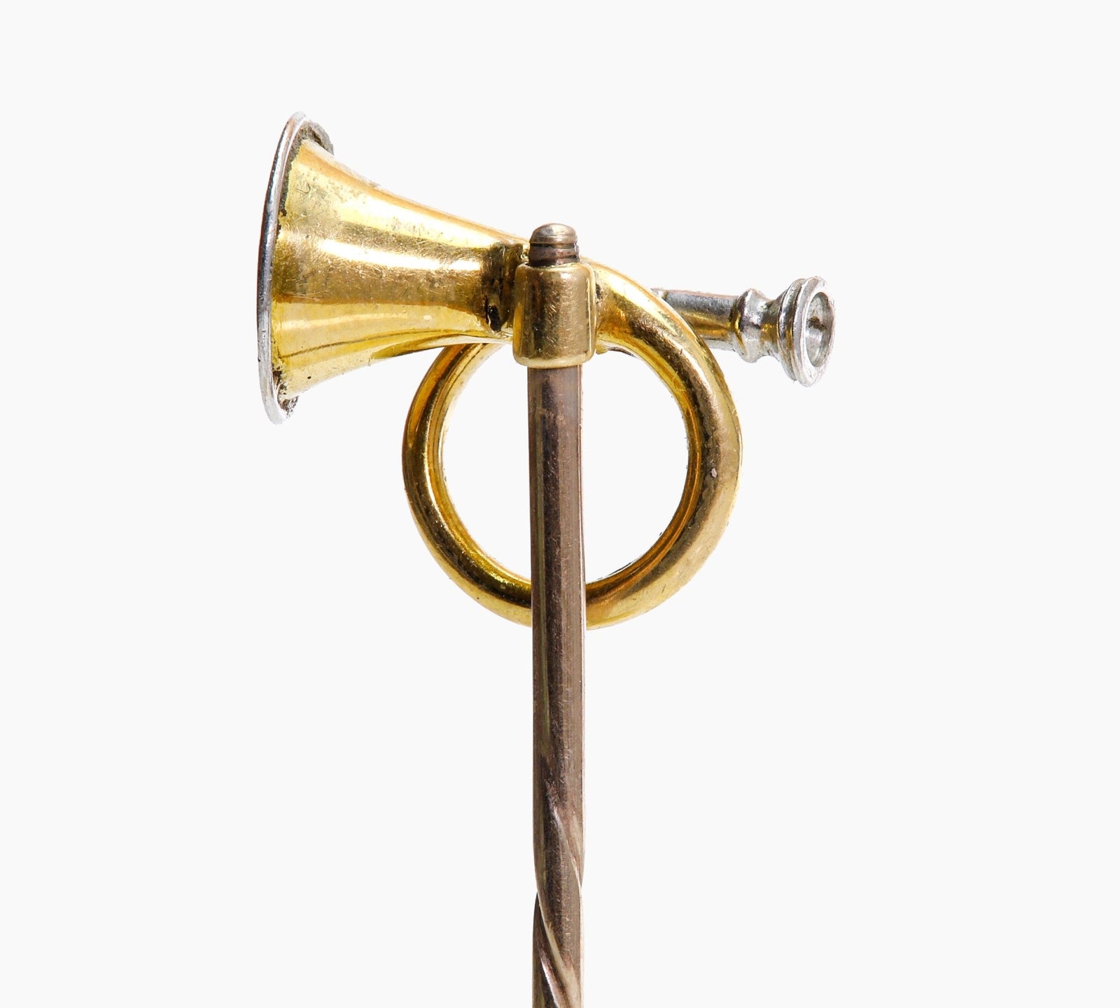 Antique Gold French Horn Stick Pin