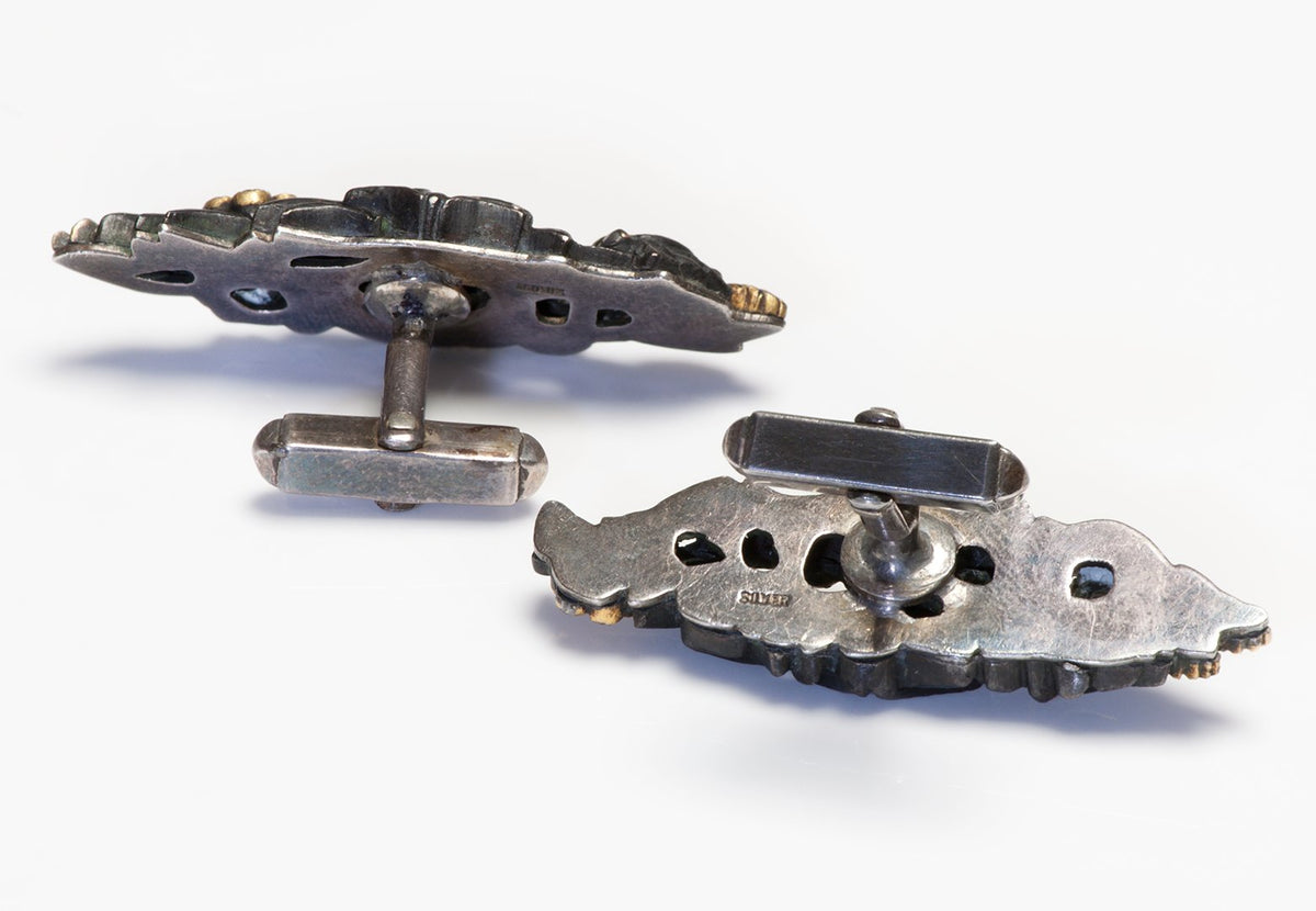 Antique Japanese Silver Mixed Metal Cufflinks