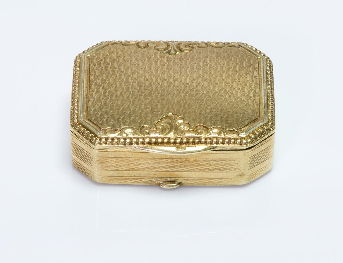 Antique Miniature Engine Turned Gold Box