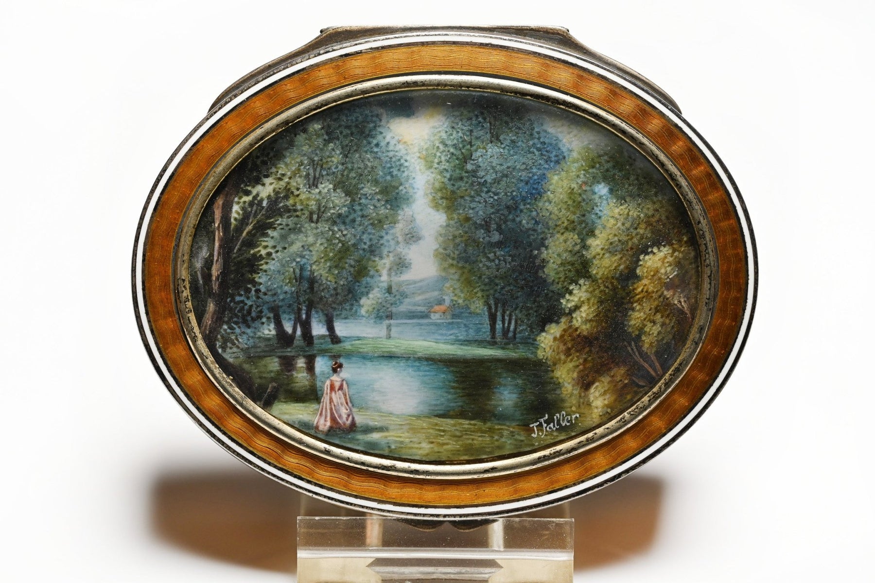 Antique Tiffany & Co. France Sterling Silver Guilloche Enamel Box