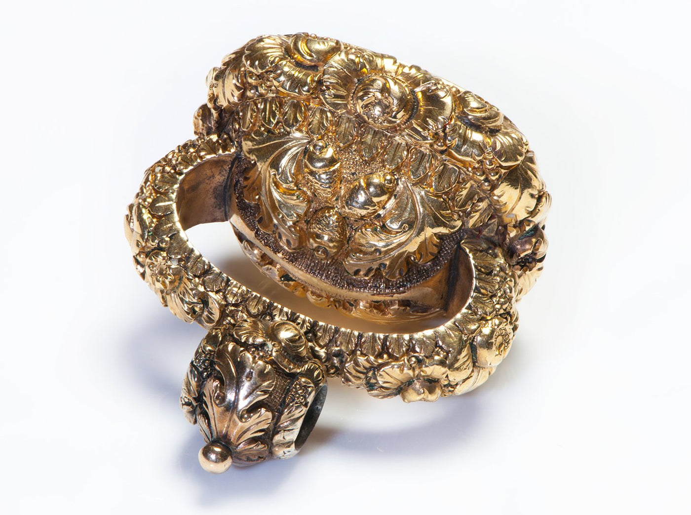 Antique Victorian Repousse Gold Sphinx Intaglio Egyptian Revival Fob