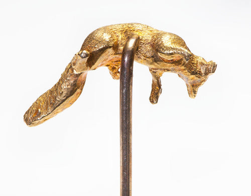 Antique Yellow Gold Fox Stick Pin