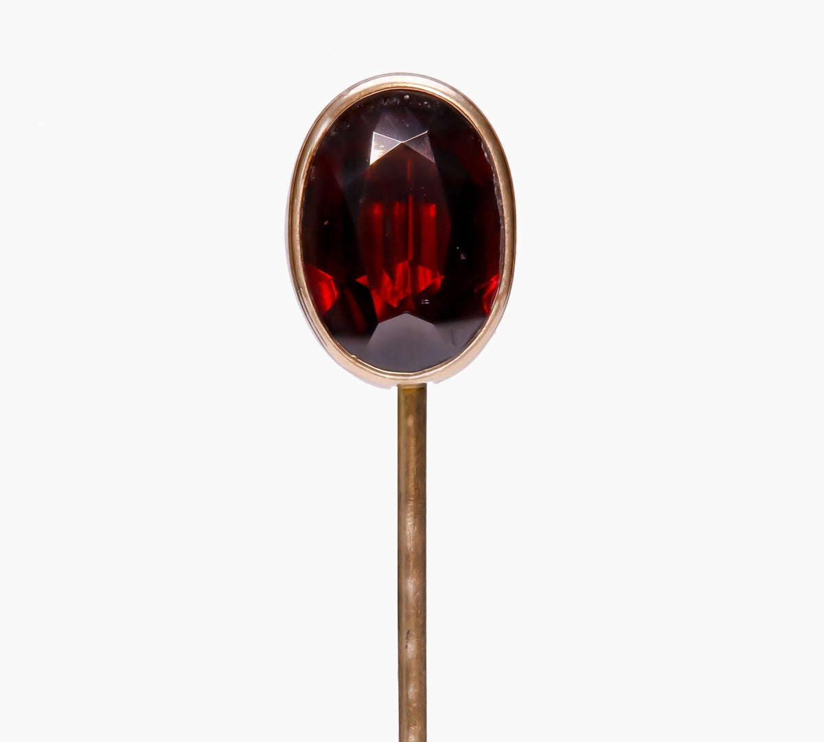 Antique Yellow Gold Garnet Stick Pin