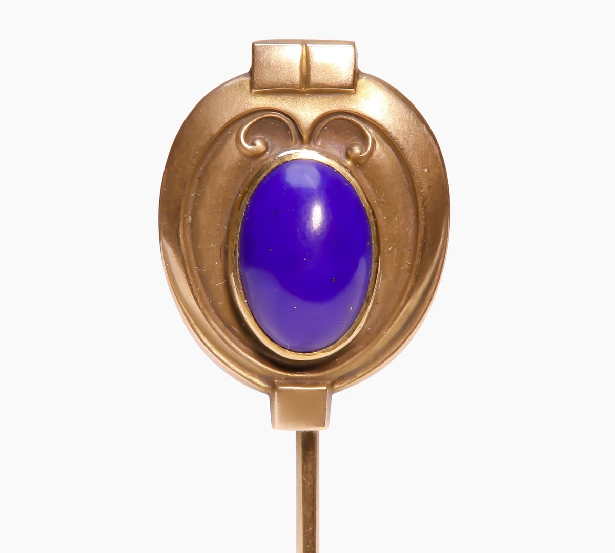 Antique Yellow Gold Lapis Stick Pin