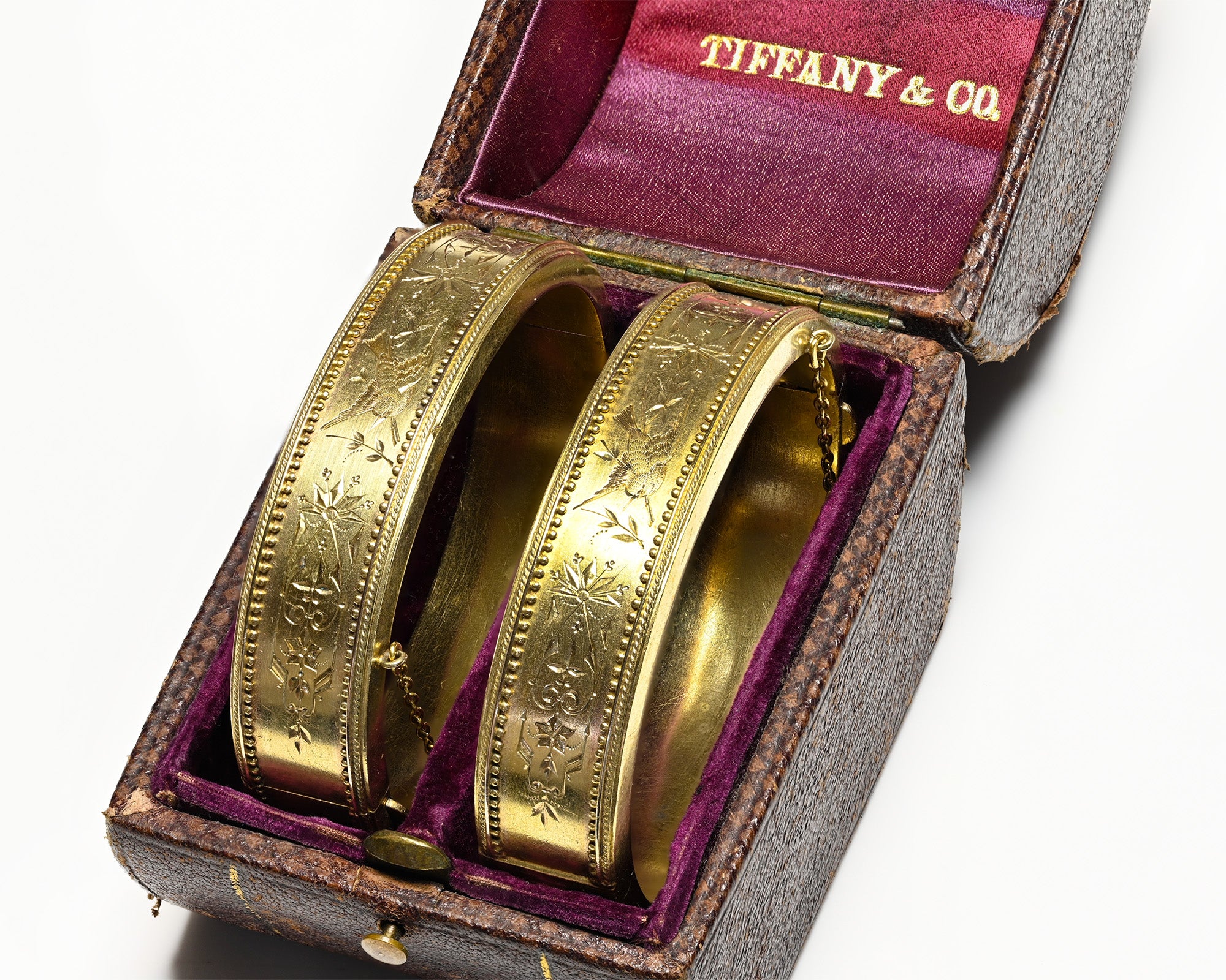 Antique Pair of Tiffany & Co. Gold Bangle Bracelets