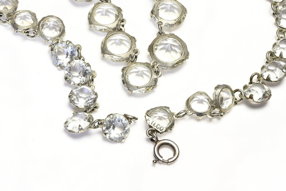Art Deco Fishel Nessler F.N.Co Sterling Silver Paste Riviere Necklace