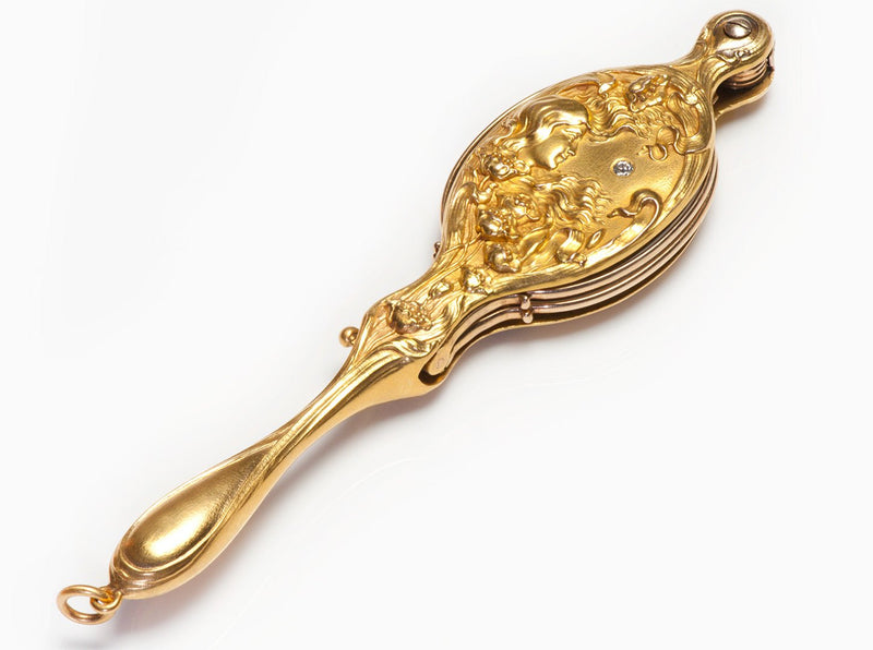Art Nouveau Yellow Gold Diamond Lorgnette