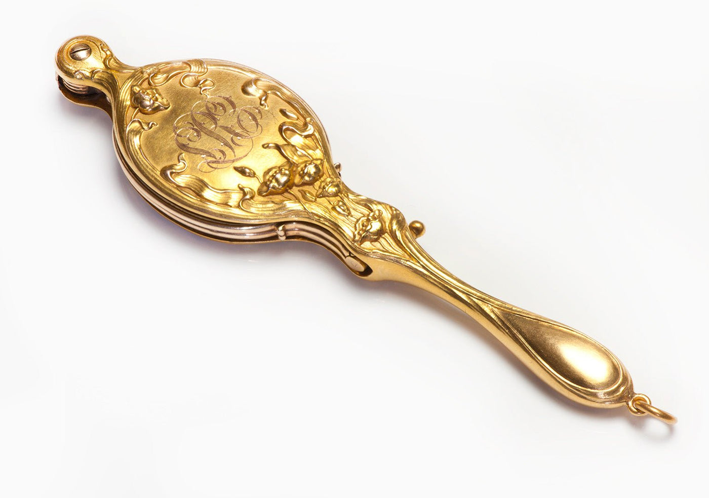 Art Nouveau Yellow Gold Diamond Lorgnette