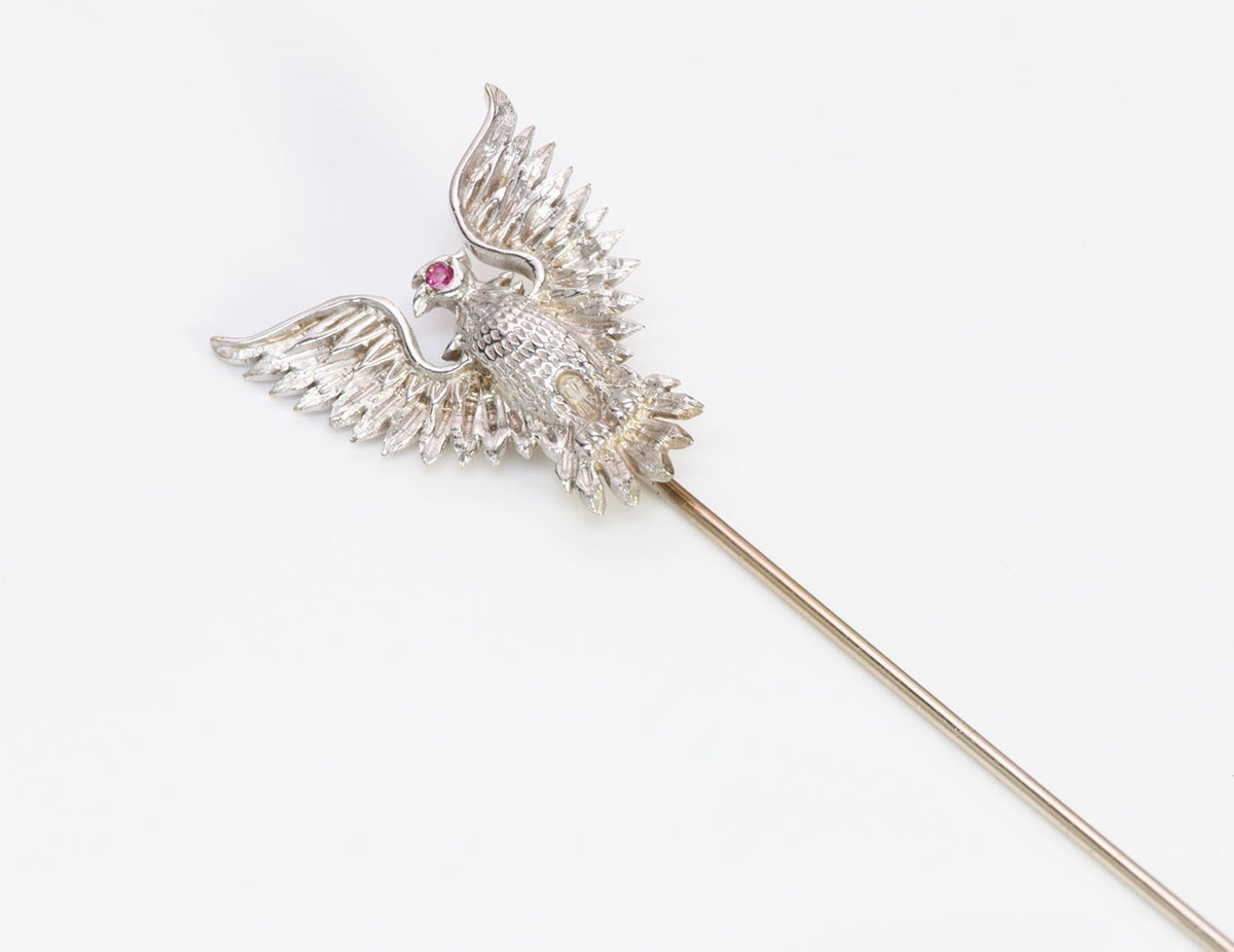 Asprey Ruby Gold Eagle Stick Pin