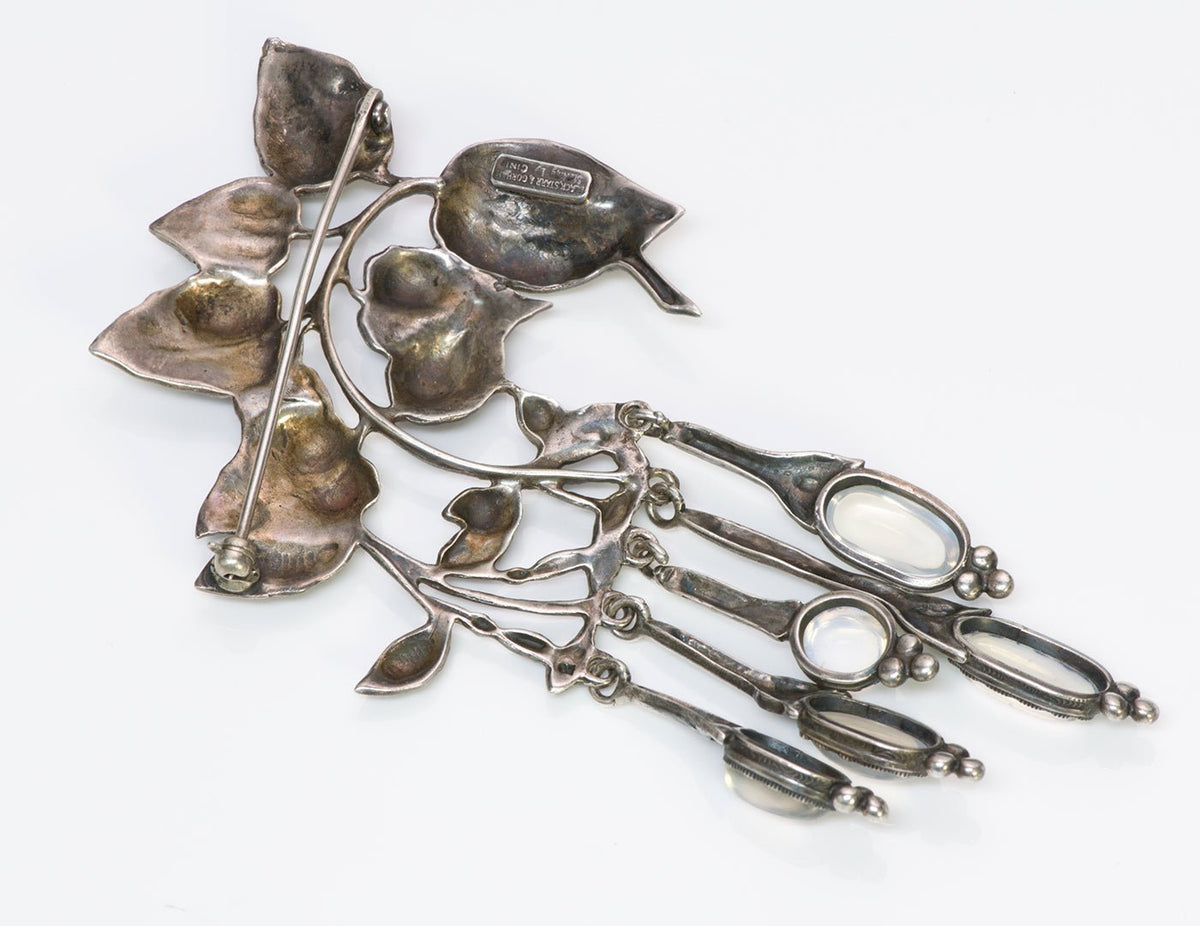 Black Starr & Gorham Cini Silver Moonstone Brooch