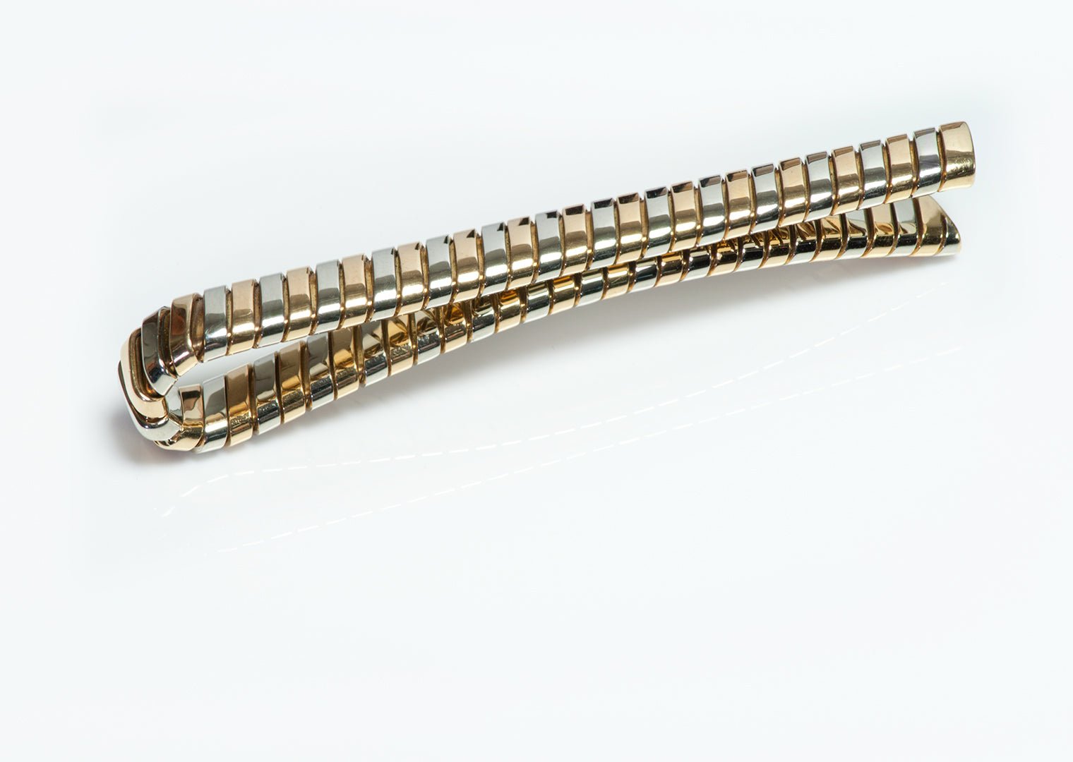 Bulgari 18K Gold Tubogas Tie Bar | DSF Antique Jewelry