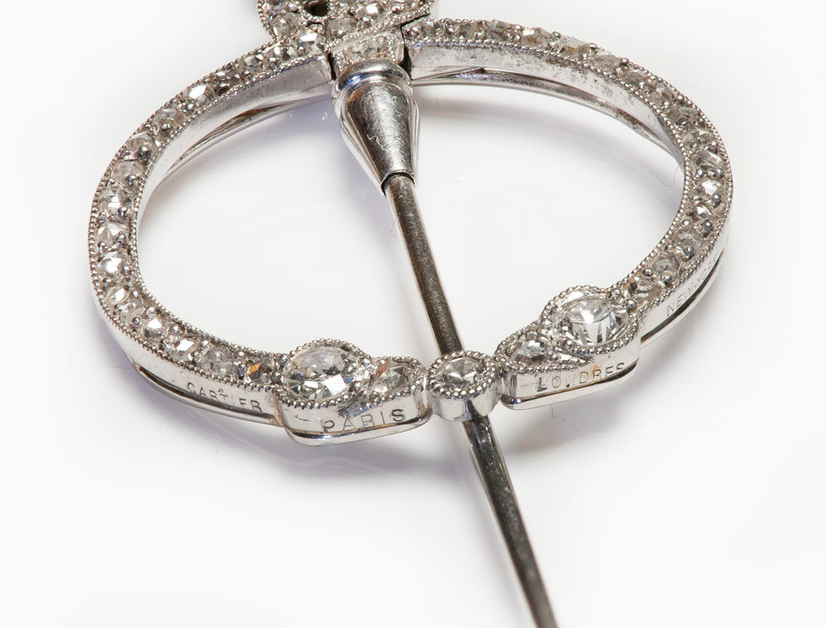 Cartier Antique Exquisite Platinum Diamond Pearl Stick Pin