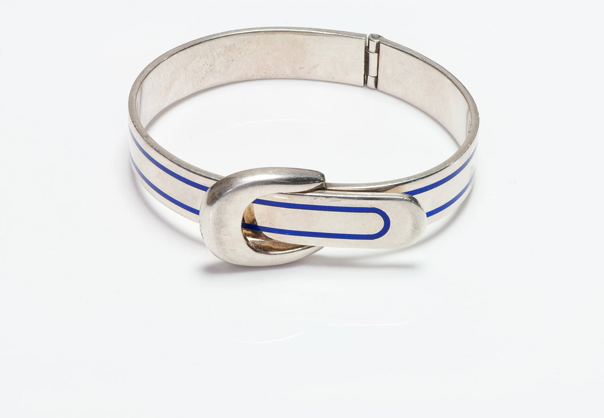 Cartier by Antonio Fallaci Enamel Sterling Silver Bracelet