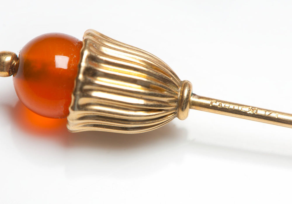 Cartier Gold Carnelian Stick Pin