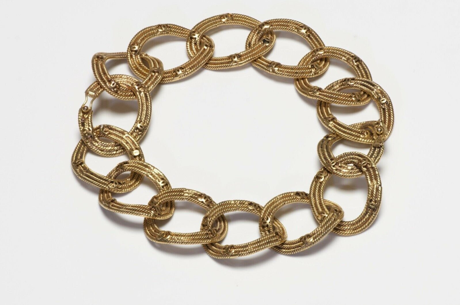 CHANEL Paris 1996 CC Woven Chain Convertible 2 Bracelets Necklace