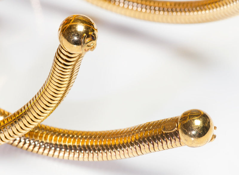 Chanel Paris 1997 Gold Plated CC Pair Arm Coil Wrap Bracelets