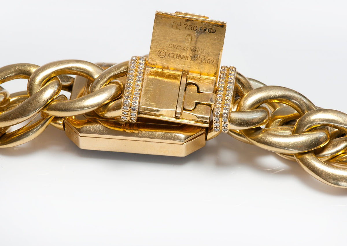Chanel Premiere 18K Gold Diamond Ladies Chain Link Watch