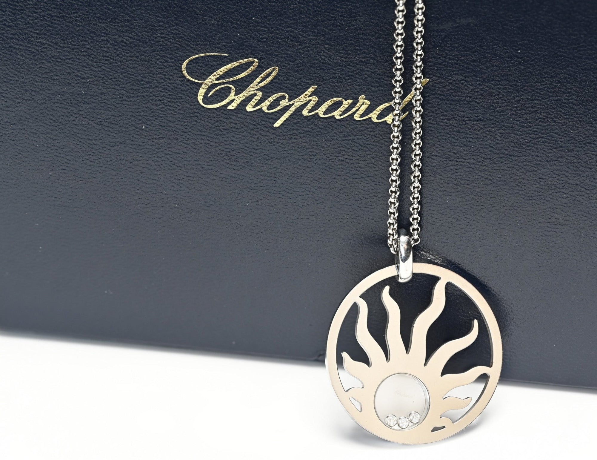 Chopard Happy Sun 18K Gold Diamond Pendant Necklace