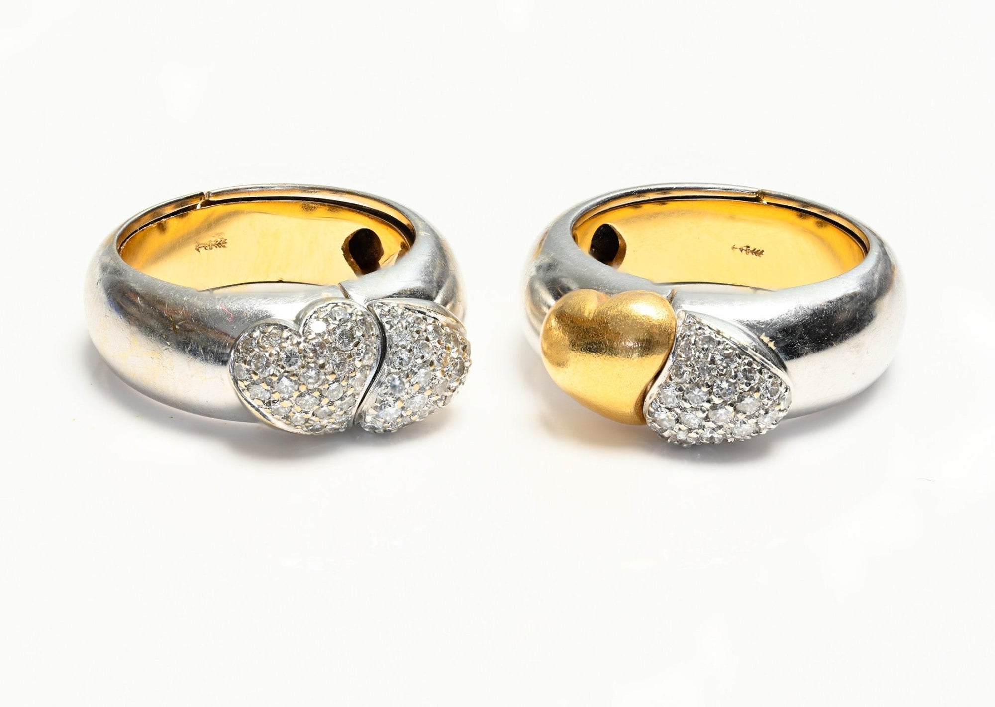 Craig Drake 18K Gold Diamond I love You Heart Rings