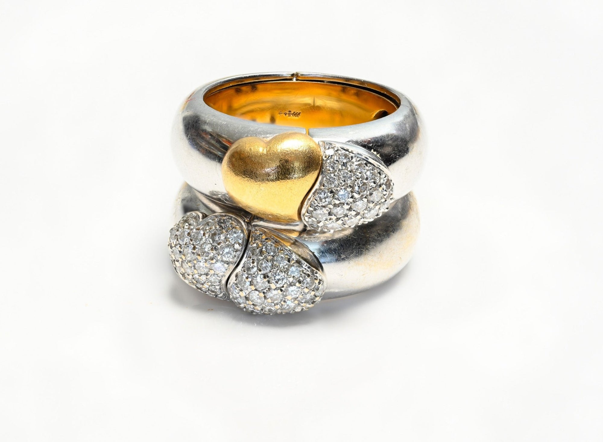 Craig Drake 18K Gold Diamond I love You Heart Rings