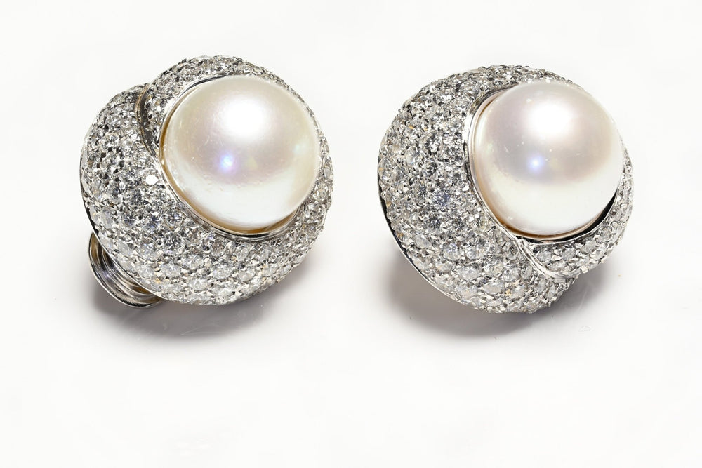 Craig Drake 18K Gold Pearl Diamond Earrings