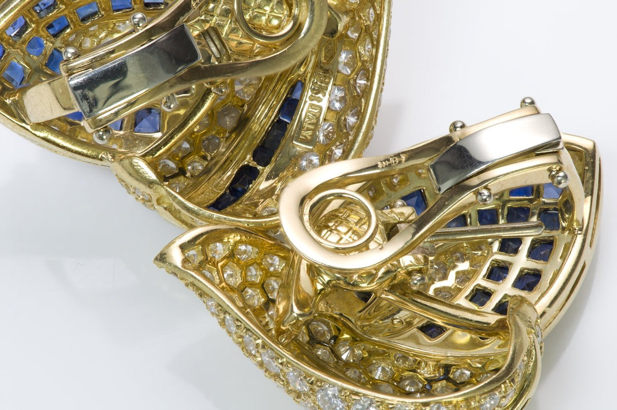 Craig Drake Sapphire Diamond Gold Earrings