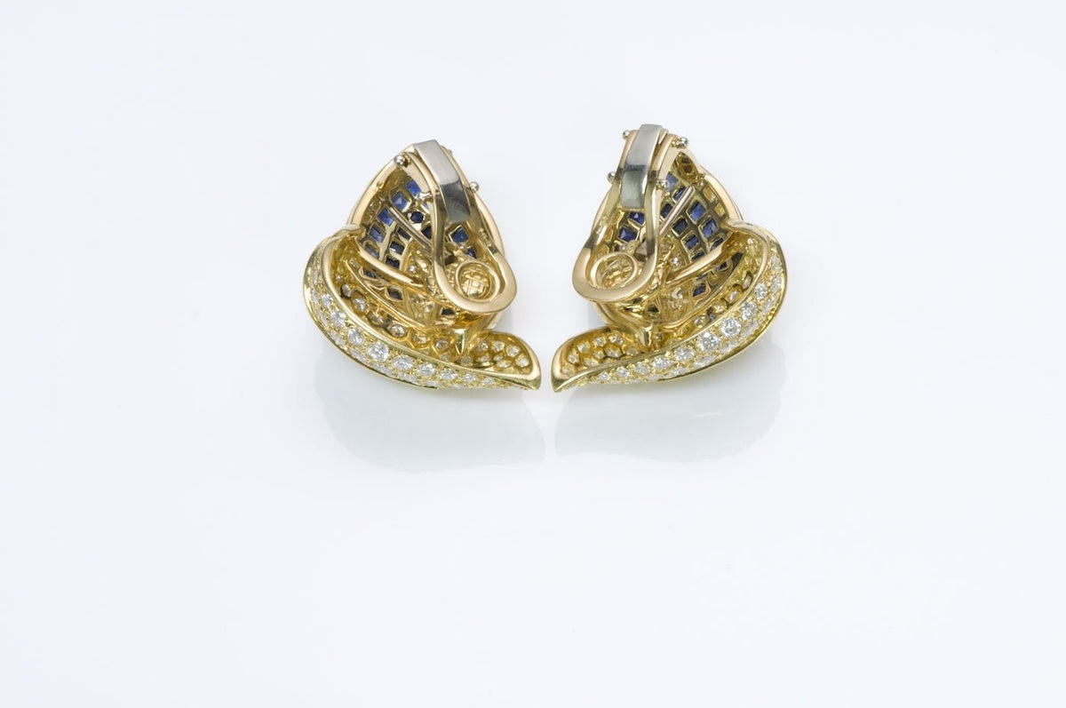 Craig Drake Sapphire Diamond Gold Earrings