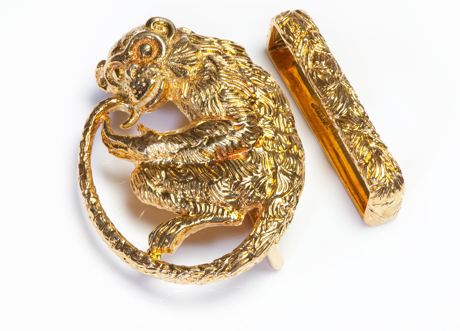 David Webb 18K Gold Monkey Belt Buckle