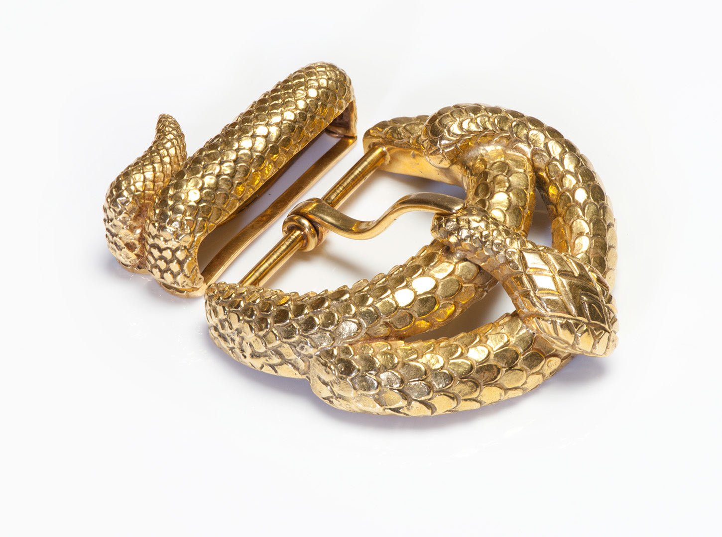 David Webb 18K Gold Snake Belt Buckle