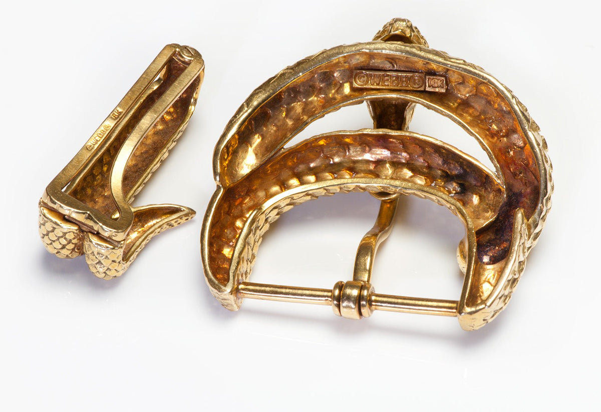 David Webb 18K Gold Snake Belt Buckle