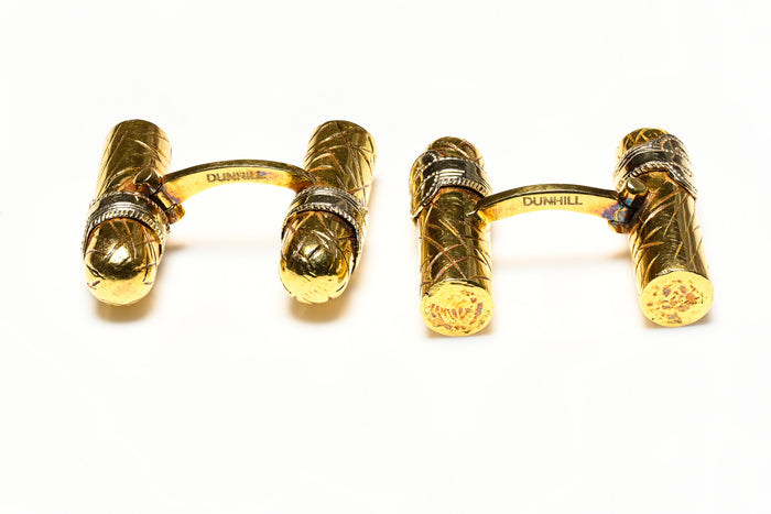 Alfred Dunhill Art Deco 18K Gold Cigar-Shaped Cufflinks