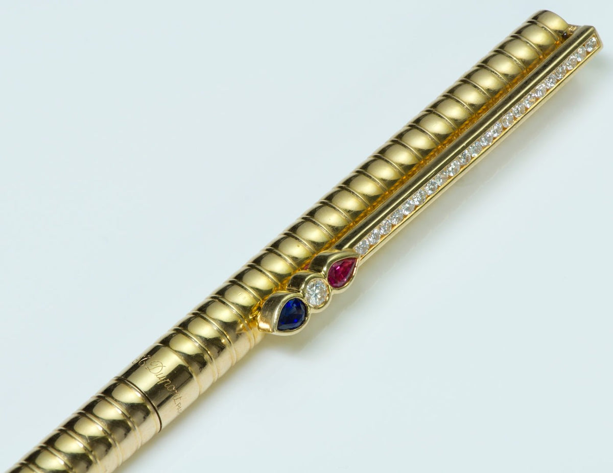 Dupont Gold Diamond Sapphire Ruby Pen