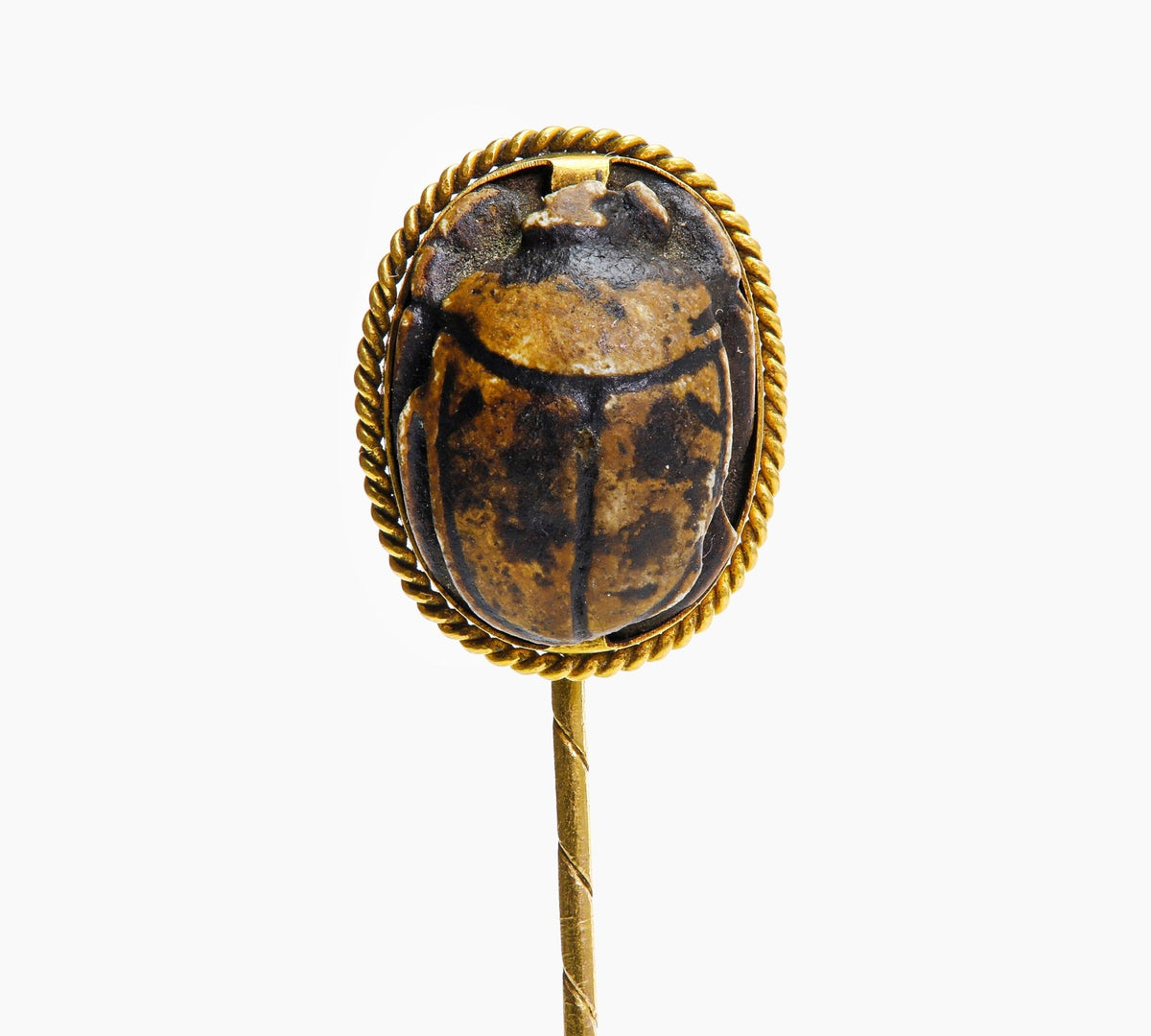 Egyptian Revival Gold Scarab Stick Pin