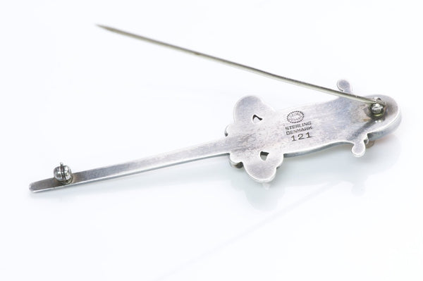 Georg Jensen Silver Coral Pin 121