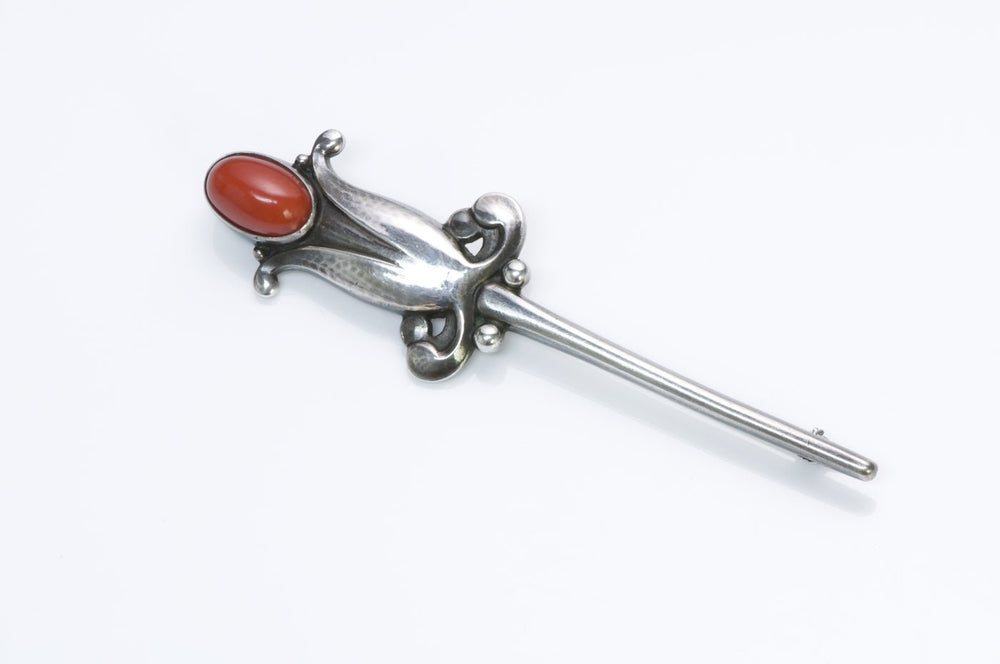 Georg Jensen Silver Coral Pin 121