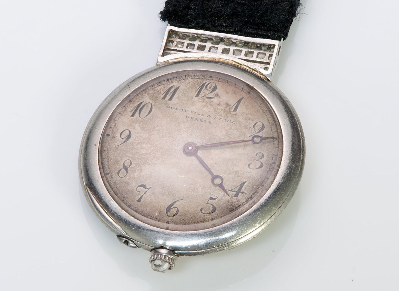 Golay Fils & Stahl Antique Platinum Rose Diamond Watch Fob