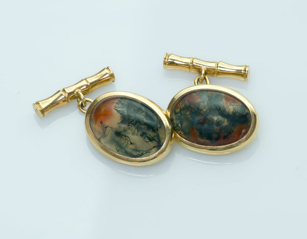 Gold & Agate Cufflinks